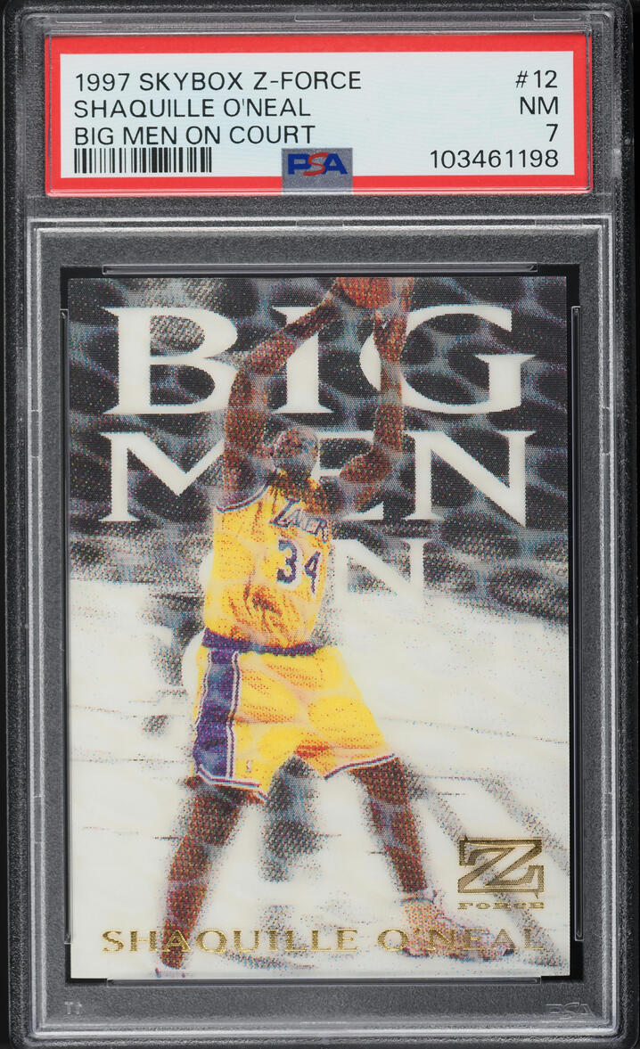 1997 Skybox Z-Force Big Men On Court Shaquille O'Neal #12 PSA 7 NRMT on ...