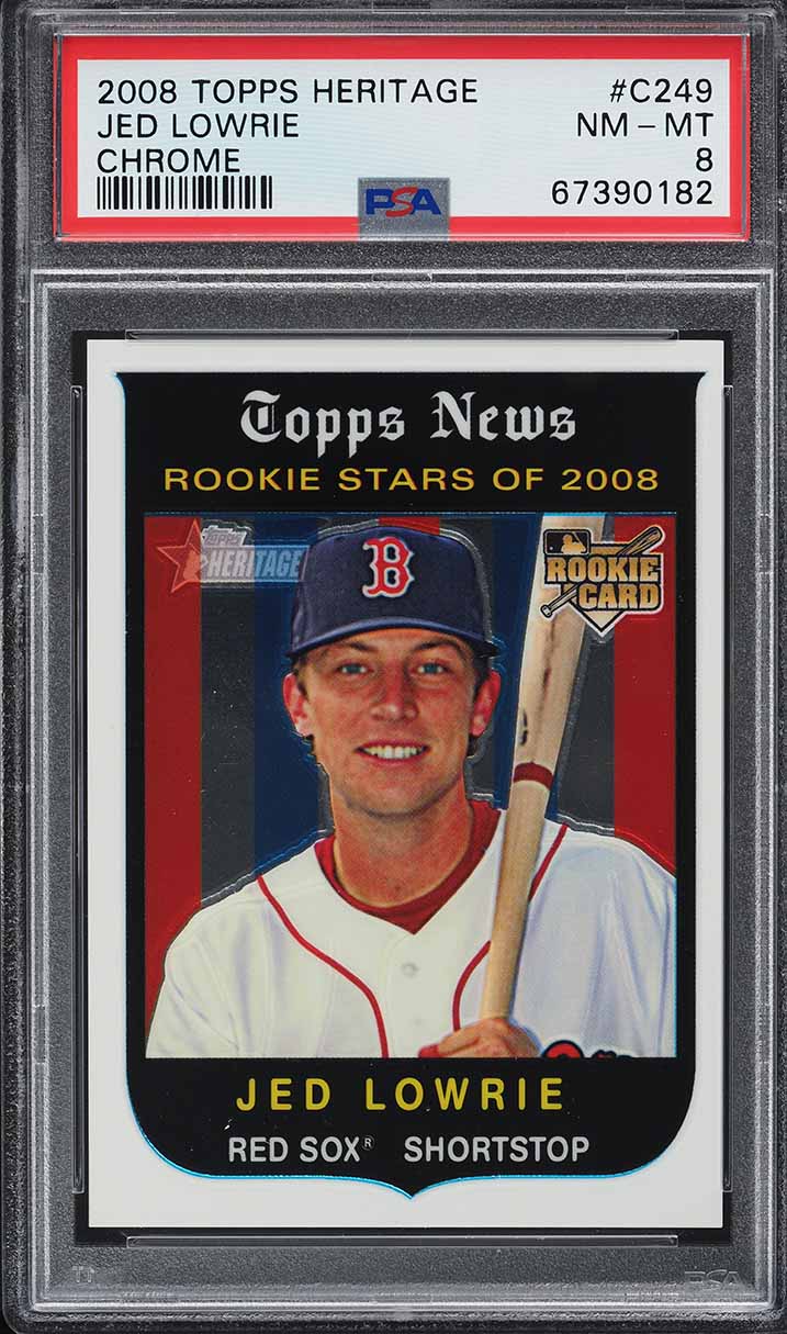 2008 Topps Heritage Chrome Jed Lowrie ROOKIE /1959 #C249 PSA 8 NM-MT on ...