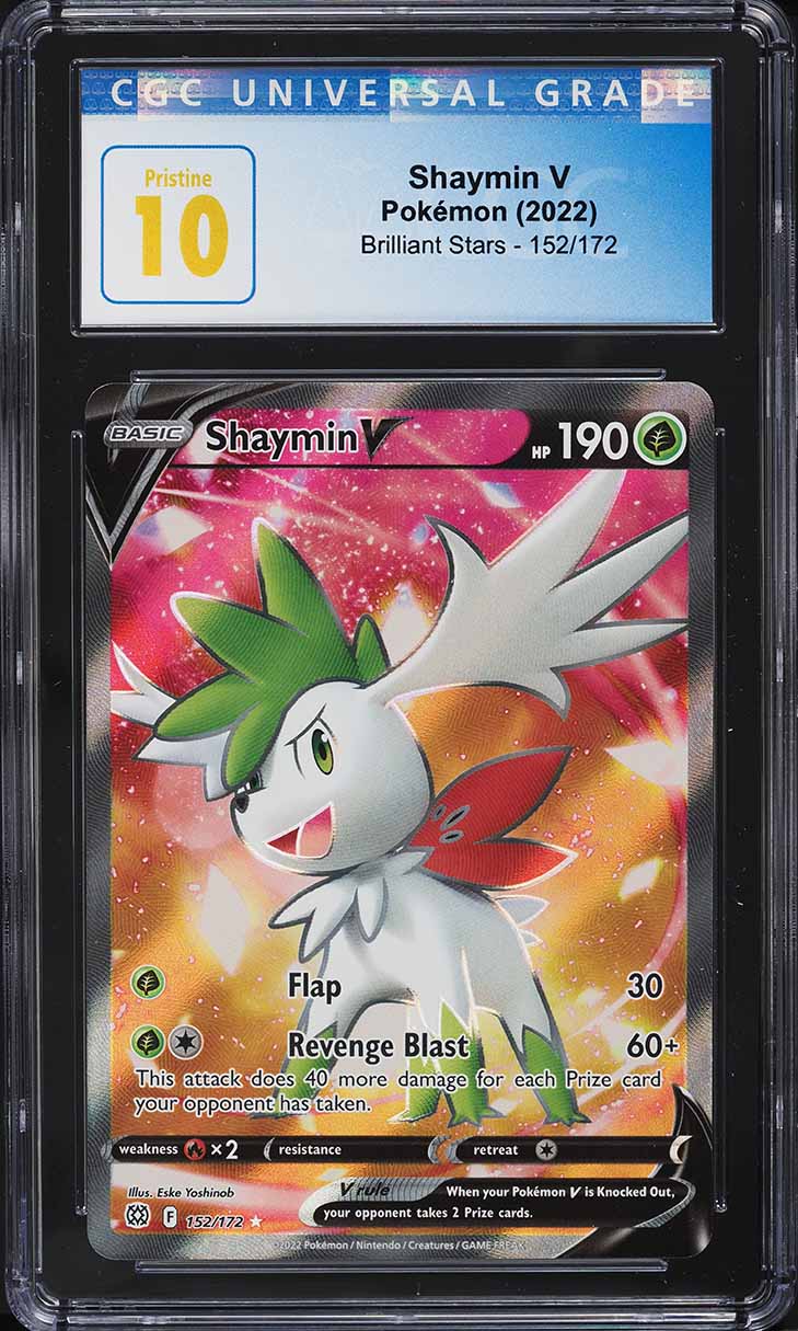 2022 Pokemon SWSH Brilliant Stars Full Art Shaymin V #152 CGC 10 ...