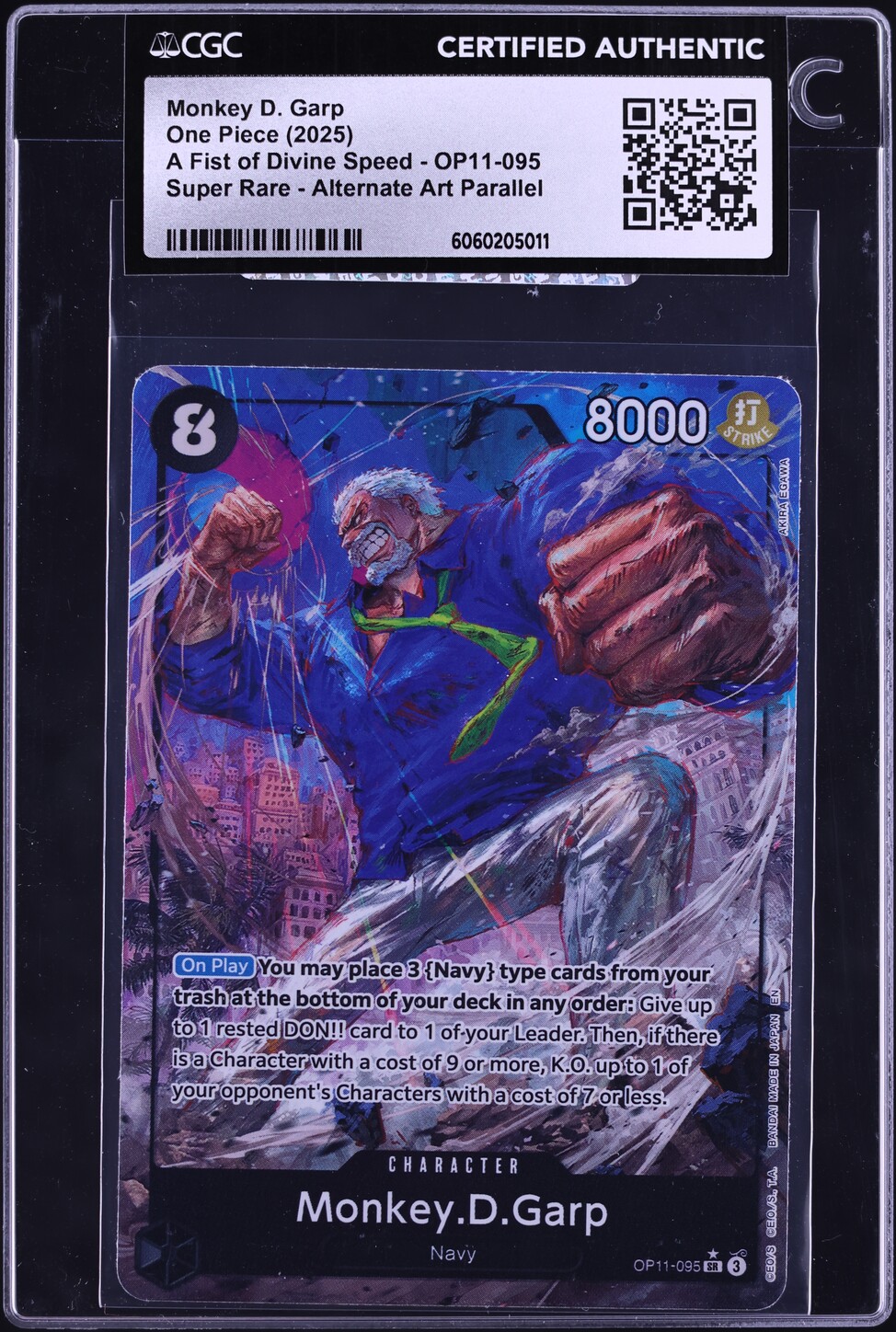 2025 One Piece A Fist Of Divine Speed Alt Art Monkey D. Garp #OP11-095 CGC AUTH on Fanatics Collect