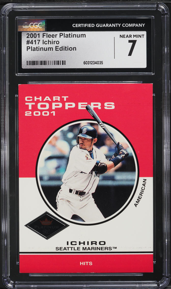 2001 Fleer Platinum Edition Ichiro ROOKIE /201 #417 CGC 7 NRMT on Fanatics Collect