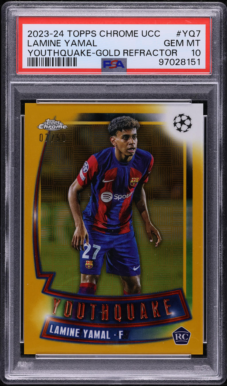 2023 Topps Chrome UCC Youthquake Gold Refractor Lamine Yamal ROOKIE /50 PSA 10 on Fanatics Collect