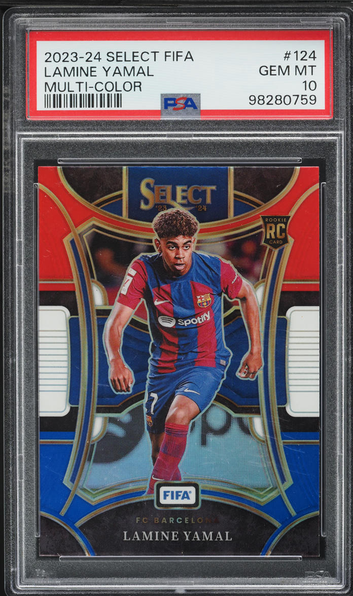 2023 Select FIFA Mezzanine Multi-Color Lamine Yamal ROOKIE #124 PSA 10 ...