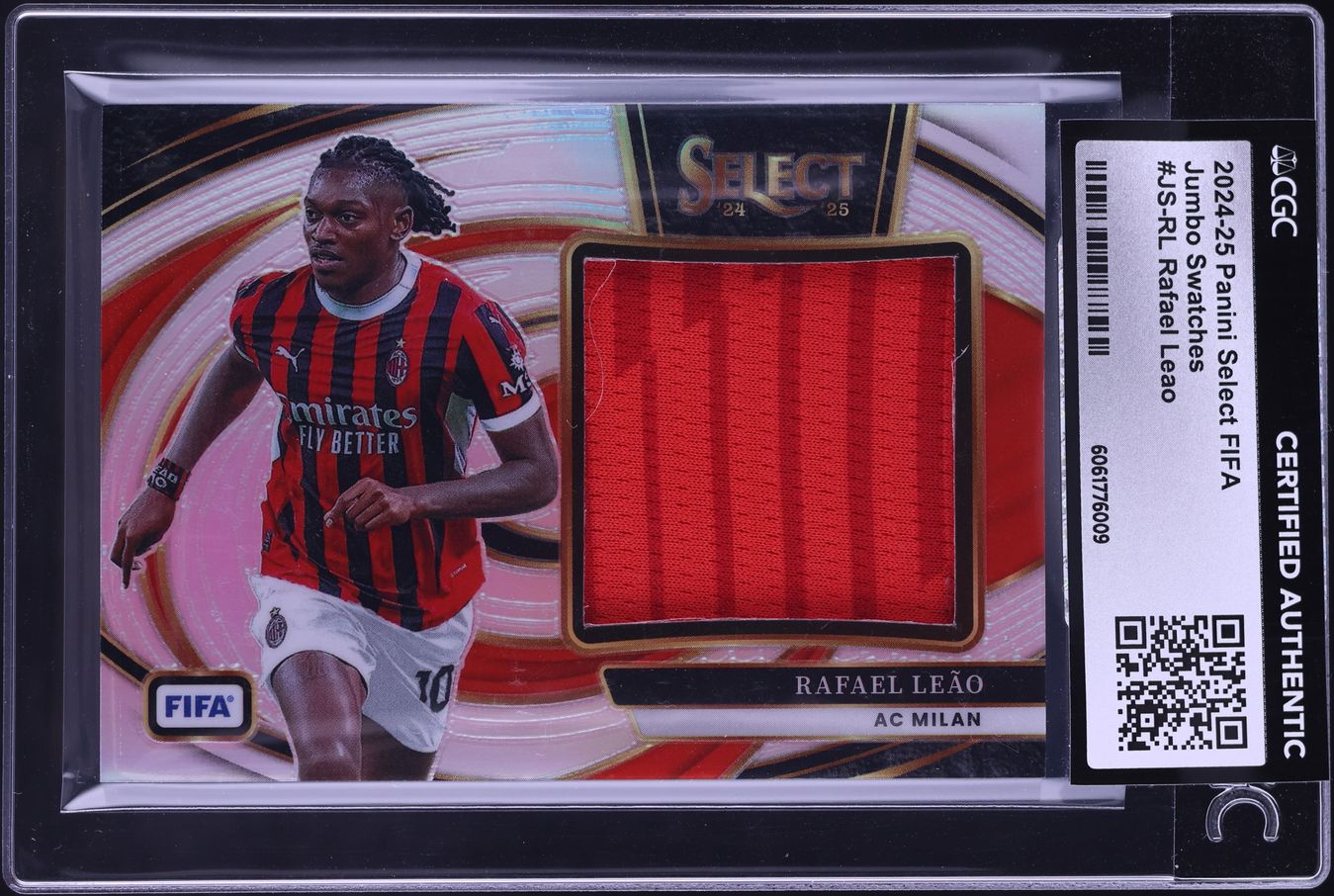 2024 Select FIFA Jumbo Swatches Rafael Leao PATCH #JS-RL CGC AUTH on ...