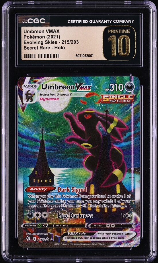 2021 Pokemon SWSH Evolving Skies Alt Art Umbreon VMAX #215 CGC 10 PRISTINE on Fanatics Collect