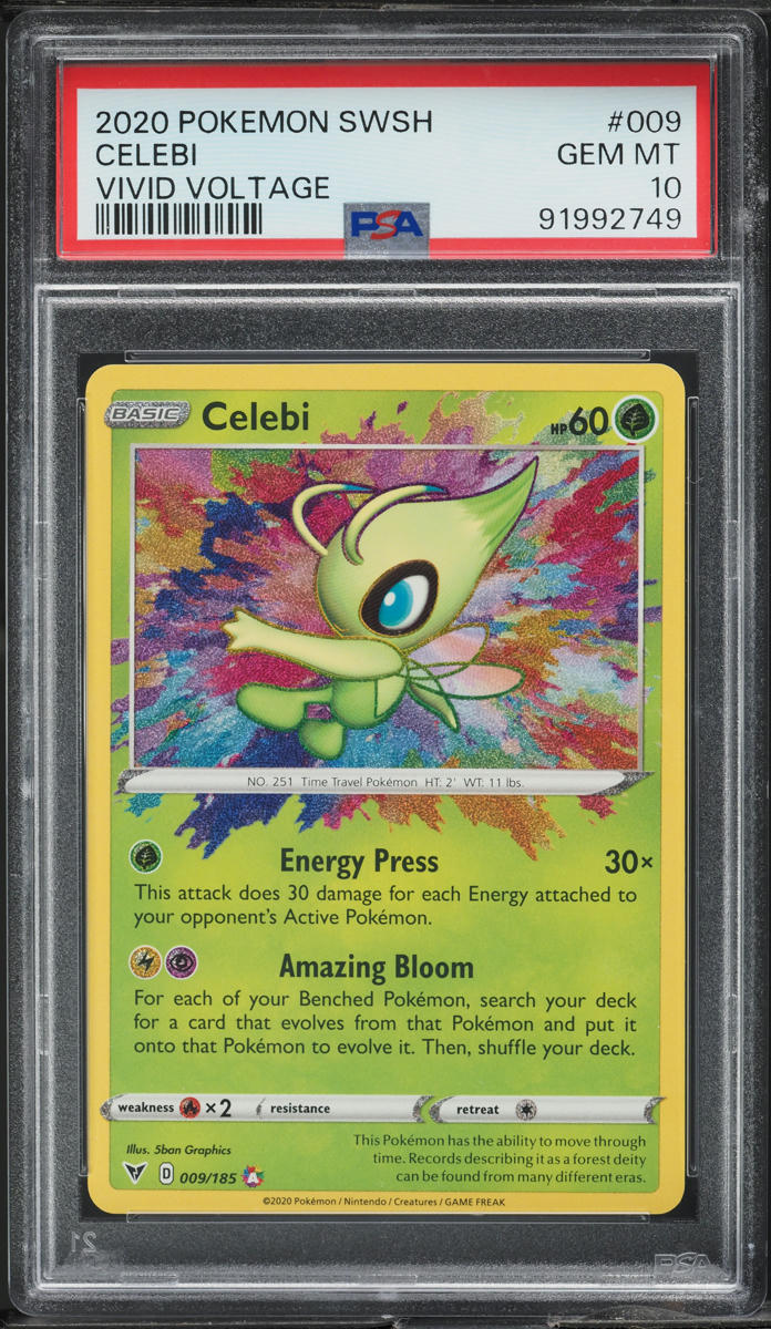 2020 Pokemon Sword & Shield Vivid Voltage Amazing Rare Celebi #9 PSA 10 ...