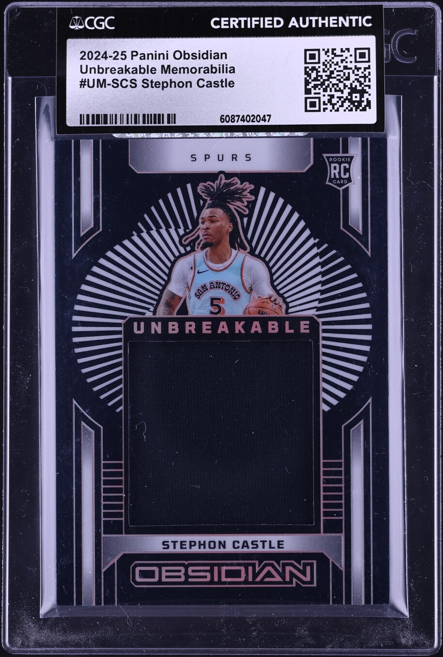 2024 Panini Obsidian Unbreakable Stephon Castle ROOKIE PATCH /249 #UM-SCS CGC AUTH on Fanatics ...