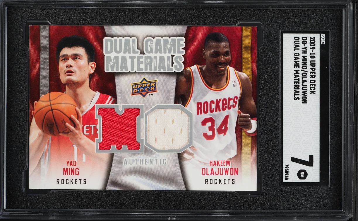2009 Upper Deck Dual Game Yao Ming Hakeem Olajuwon PATCH #DG-YH SGC 7 ...