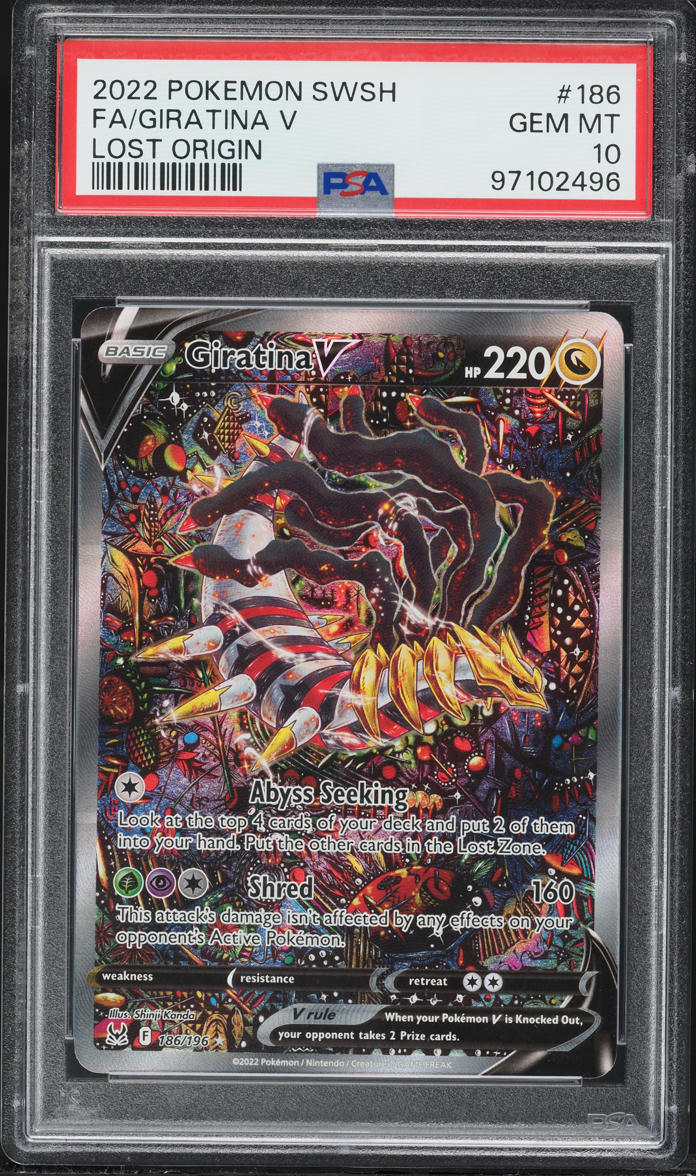 2022 Pokemon Sword & Shield Lost Origin Alt Art Giratina V #186 PSA 10 ...