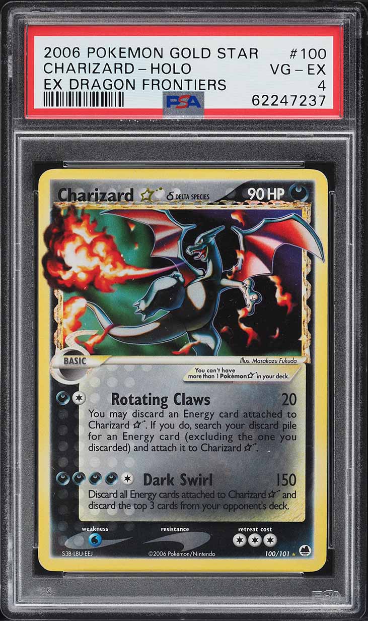 2003 Pokemon EX Dragon Frontiers Holo Charizard Gold Star #100 PSA 4 ...