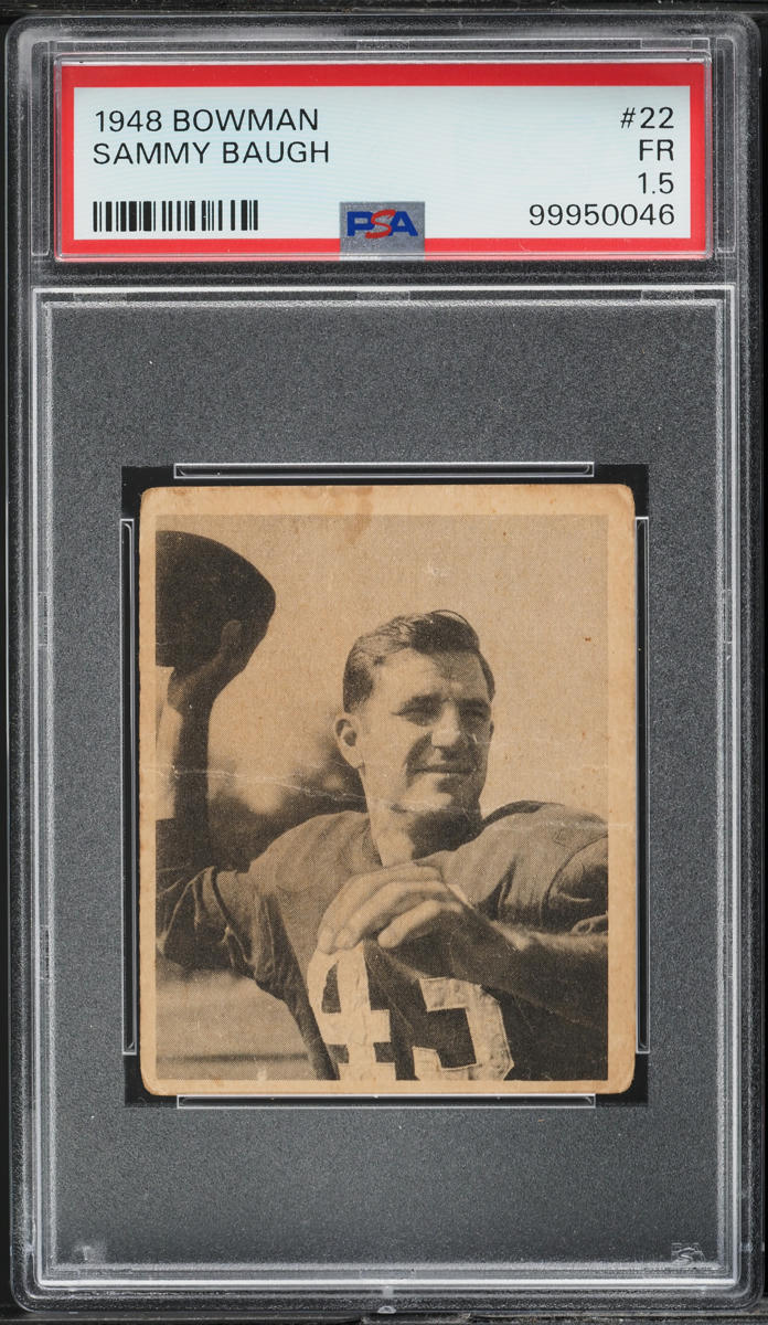 1948 Bowman Football Sammy Baugh ROOKIE #22 PSA 1.5 FR on Fanatics Collect