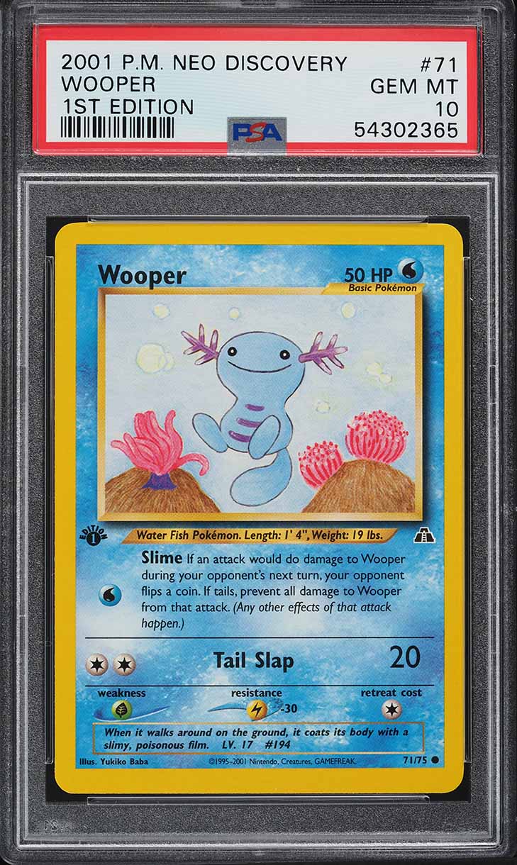 2001 Pokemon Neo Discovery 1st Edition Wooper #71 PSA 10 GEM MINT on ...
