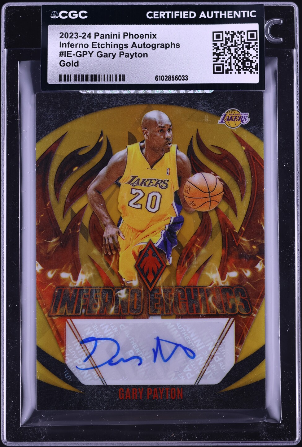 2023 Panini Phoenix Inferno Etchings Gold Gary Payton AUTO 10/10 #IE ...