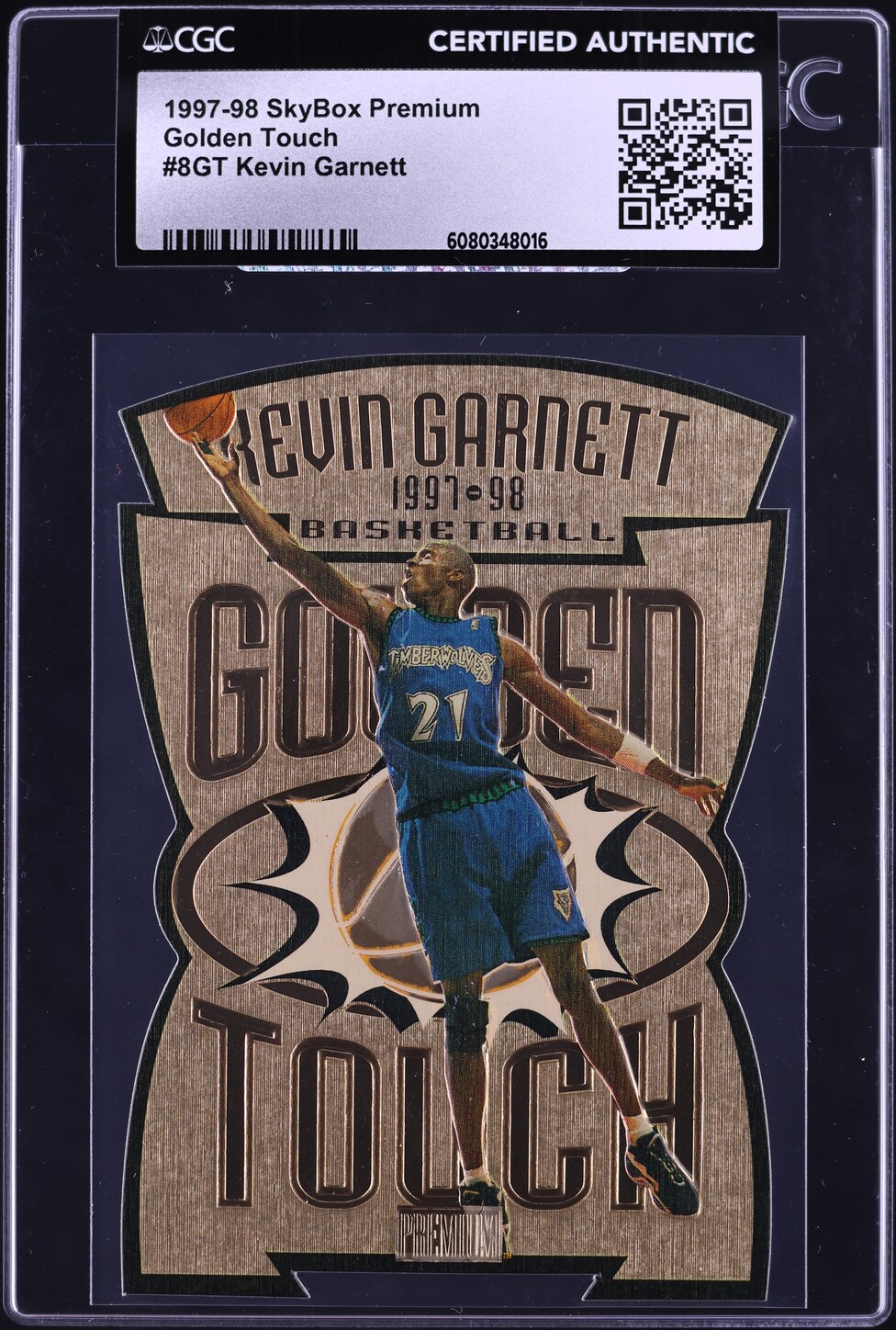 1997 Skybox Premium Golden Touch Kevin Garnett #8GT CGC AUTH on ...