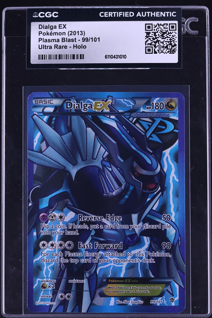 2013 Pokemon Black & White Plasma Blast Full Art Dialga EX #99 CGC AUTH ...