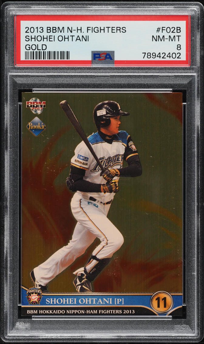 2013 BBM Hokkaido Nippon Ham Fighters Gold Shohei Ohtani ROOKIE /200 #F02B PSA 8 on Fanatics Collect