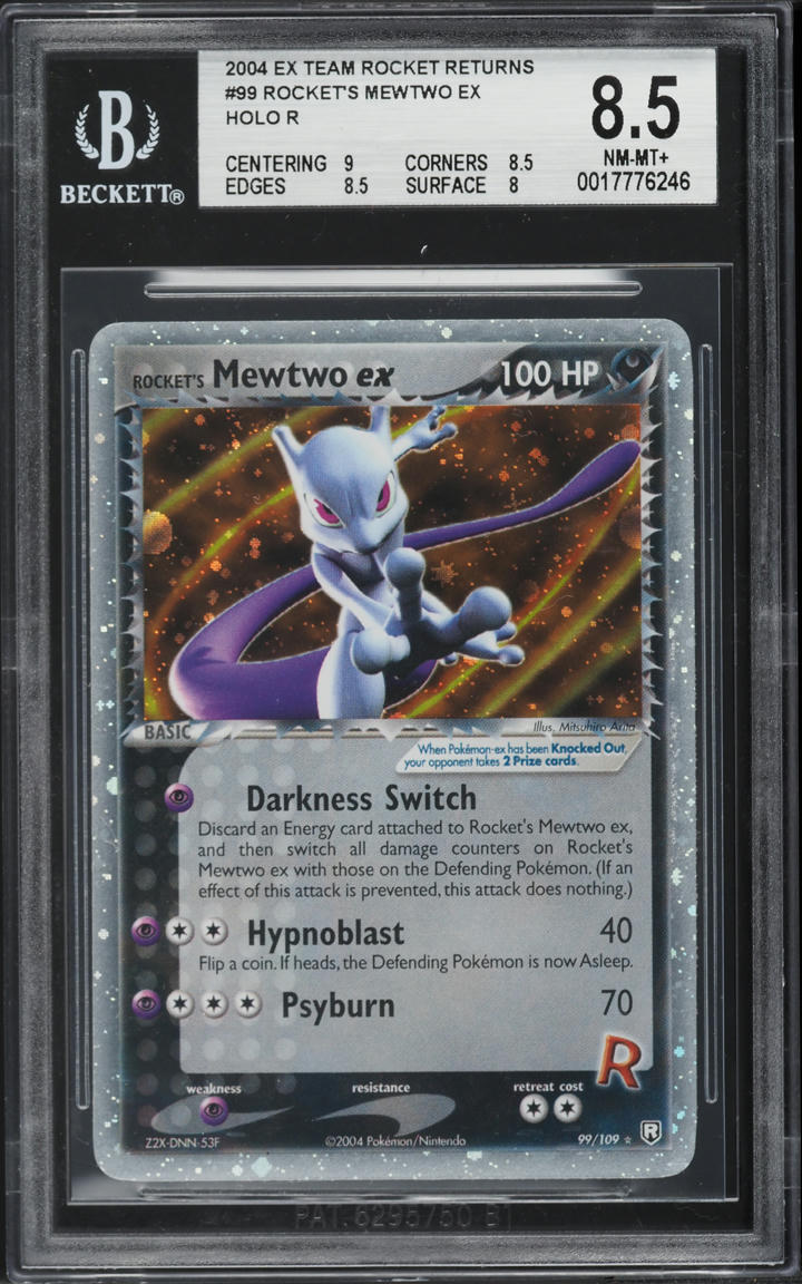 2004 Pokemon EX Team Rocket Returns Holo Rocket's Mewtwo ex #99 BGS 8.5 ...