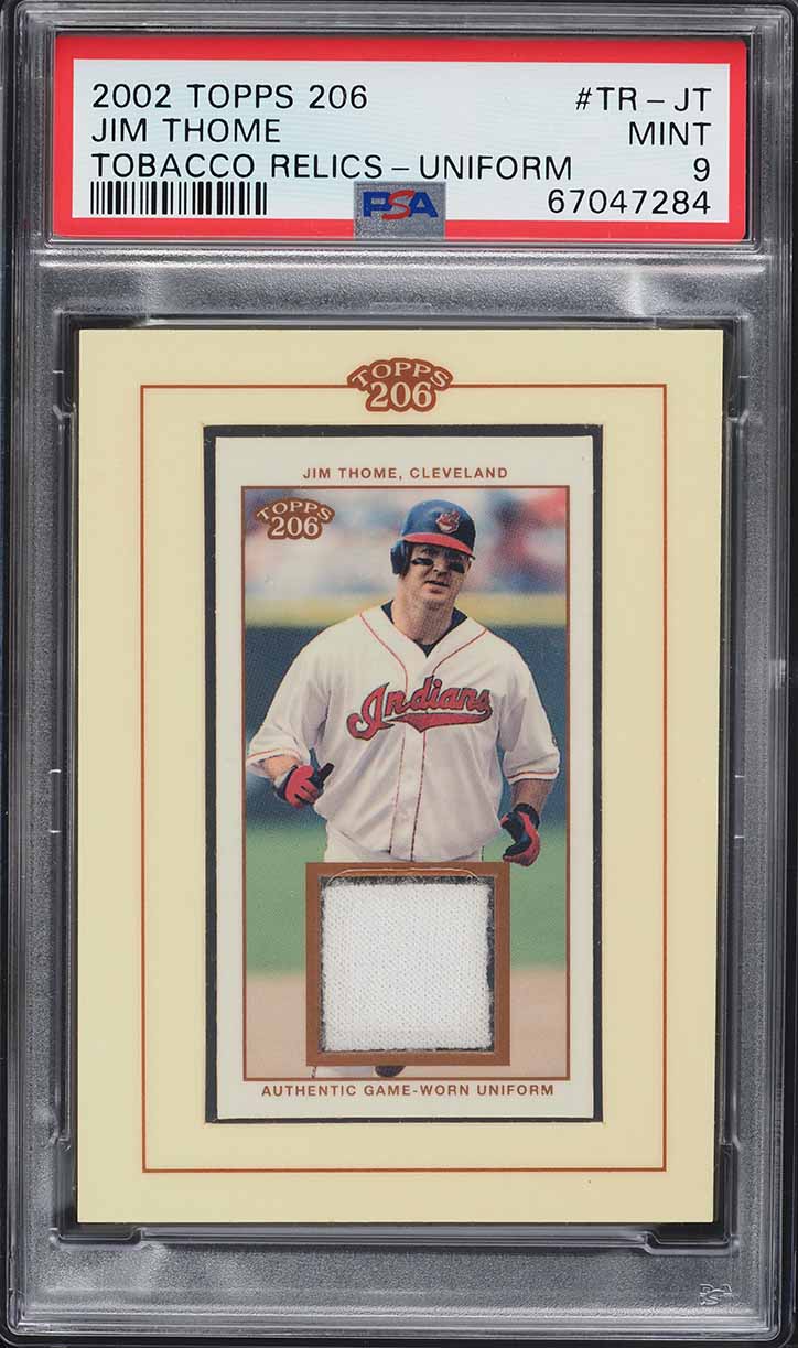 2002 Topps 206 Tobacco Relics Jim Thome BAT PATCH #TR-JTH PSA 9 MINT on Fanatics Collect