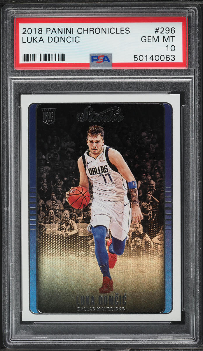 2018 Panini Chronicles Studio Luka Doncic ROOKIE #296 PSA 10 GEM MINT ...