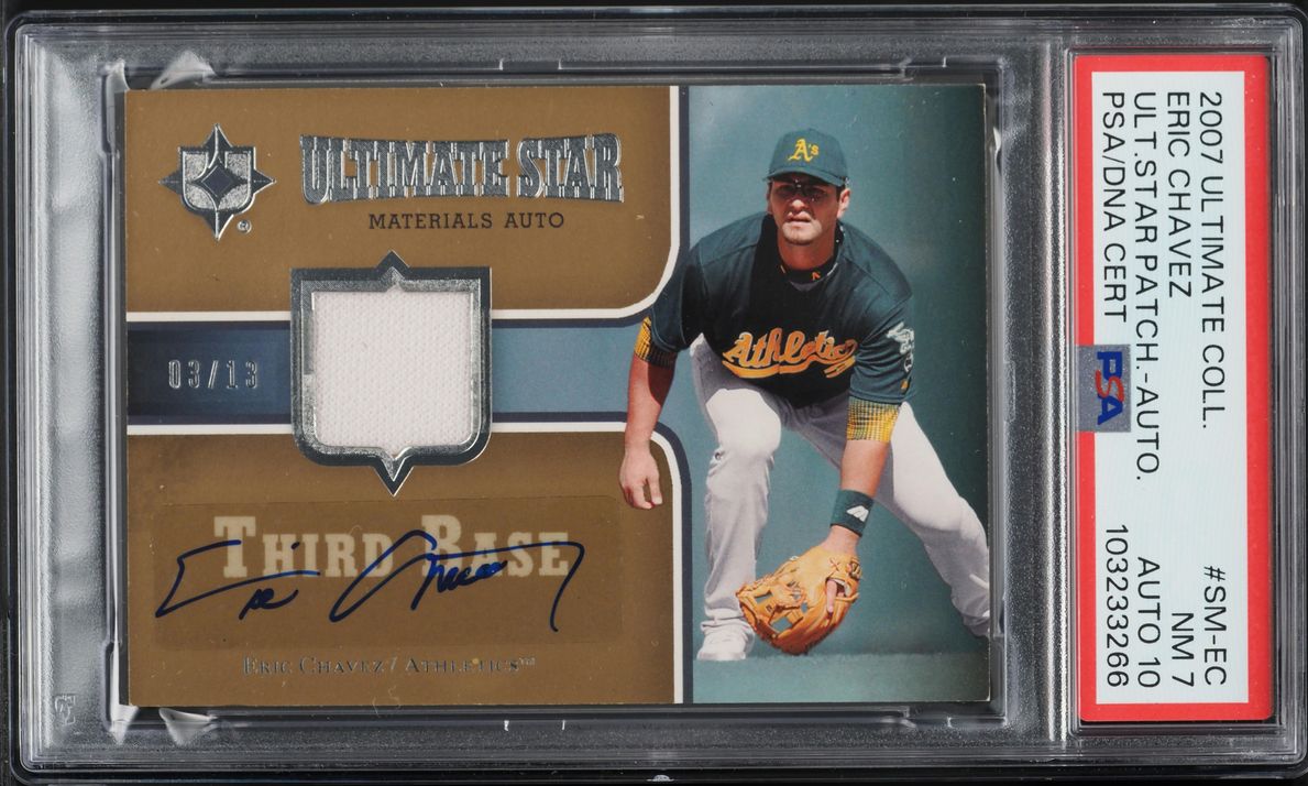 2007 Ultimate Collection Star Eric Chavez PATCH AUTO DNA 10 /13 #SM-EC ...