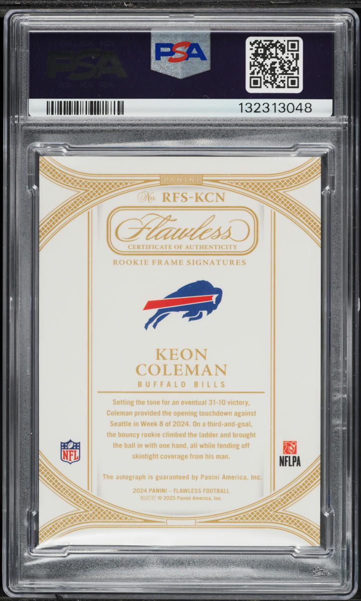 2024 Panini Flawless Frame Sapphire Keon Coleman ROOKIE AUTO 10/10 #RFS ...