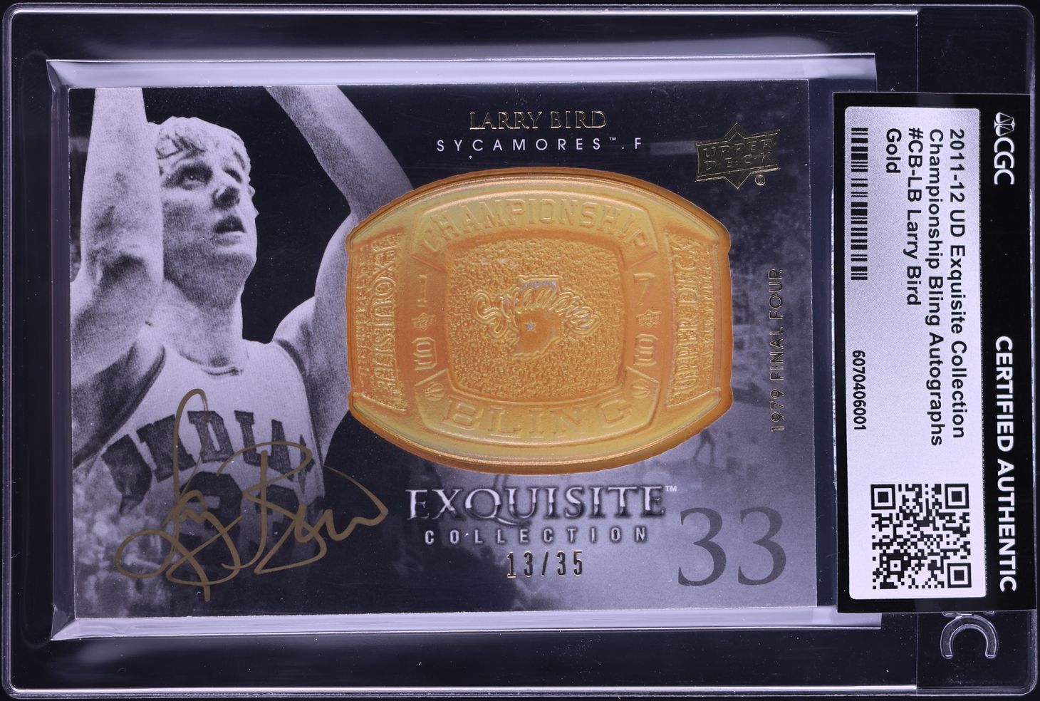 2011 Exquisite Collection Championship Bling Gold Larry Bird AUTO /35 ...
