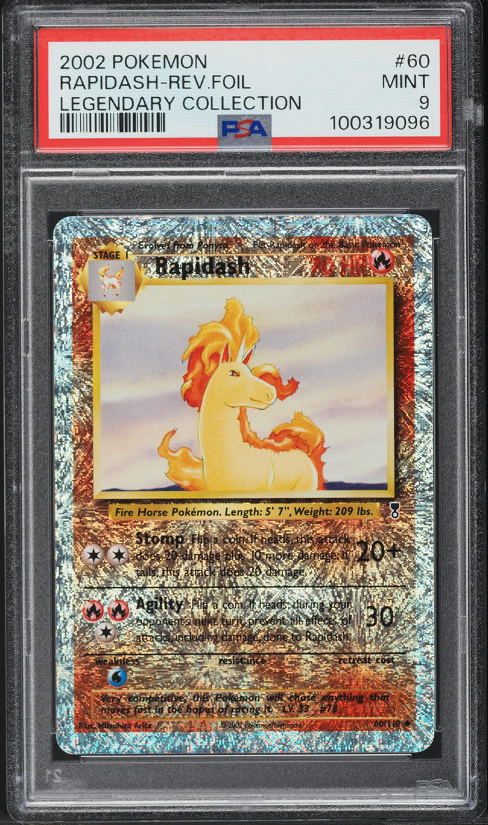 2002 Pokemon Legendary Collection Reverse Holo Rapidash #60 PSA 9 MINT ...