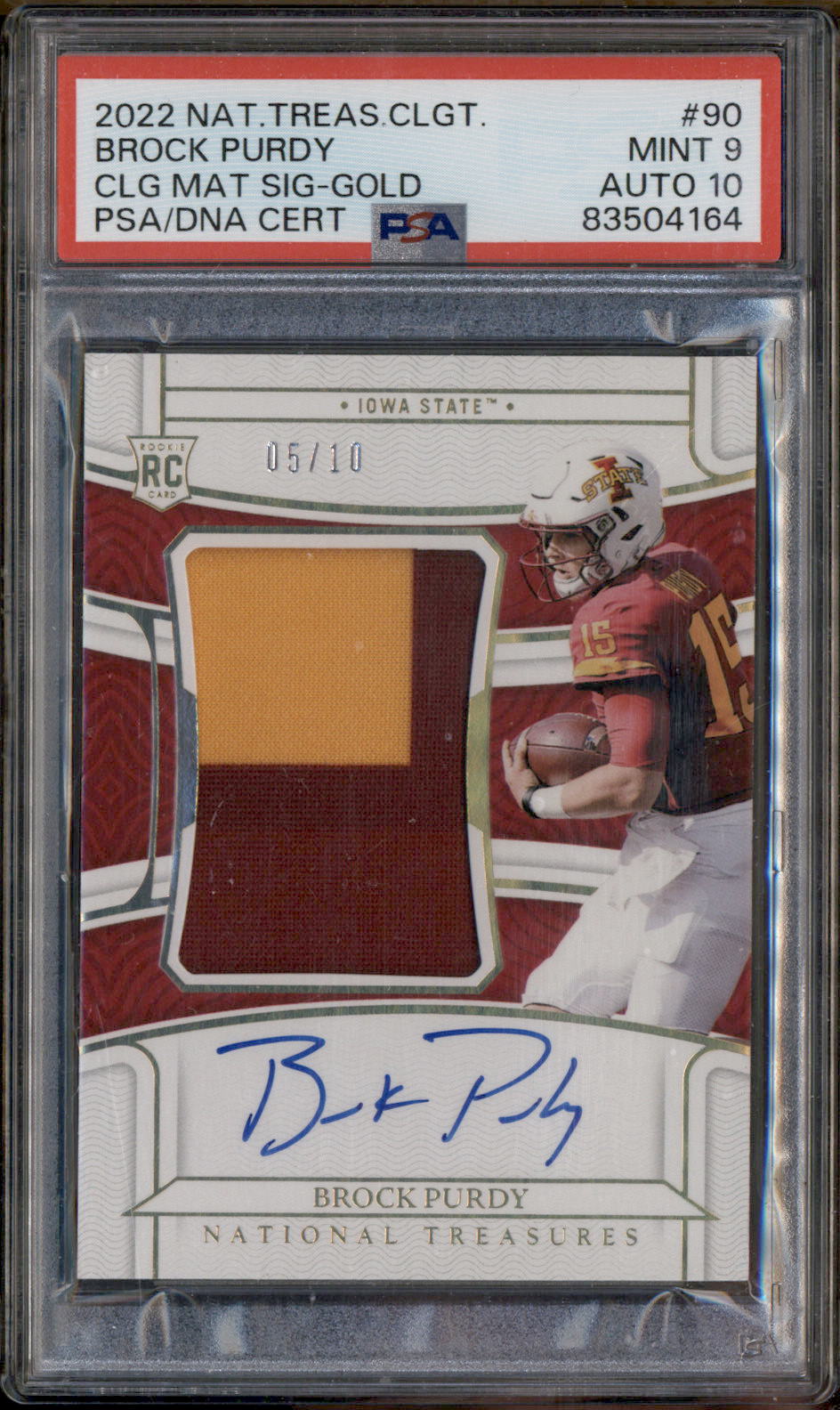 2022 National Treasures Collegiate Rookie Auto Gold Brock Purdy RC /10 ...