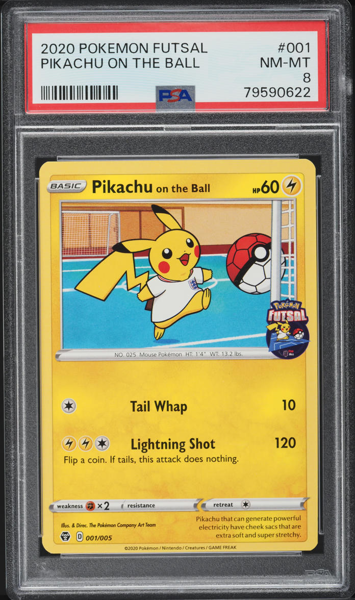 2020 Pokemon Sword & Shield Futsal Pikachu On The Ball #1 PSA 8 NM-MT ...
