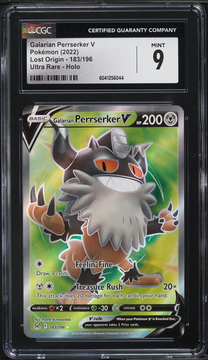 2022 Pokemon SWSH Lost Origin Full Art Galarian Perrserker V #183 CGC 9 ...