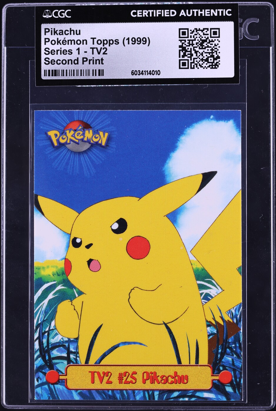 1999 Topps Pokemon Series 1 Pikachu #TV2 CGC AUTH on Fanatics Collect