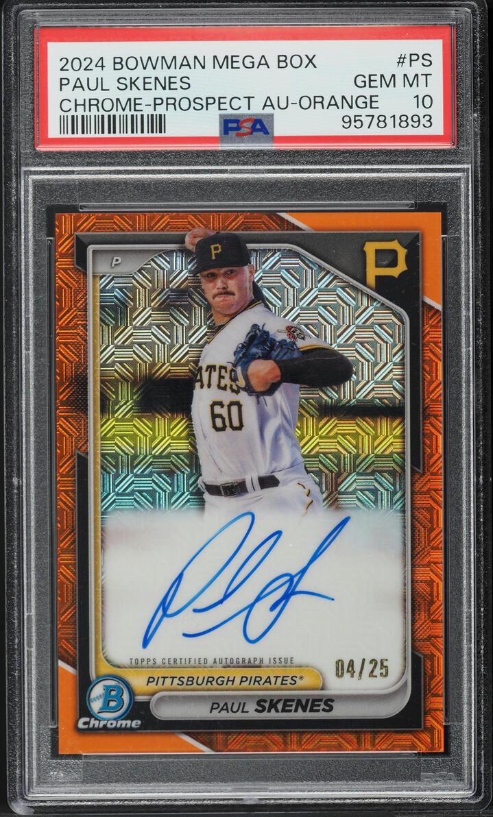 2024 Bowman Chrome Mega Box Orange Paul Skenes PROSPECT AUTO /25 #BMA ...
