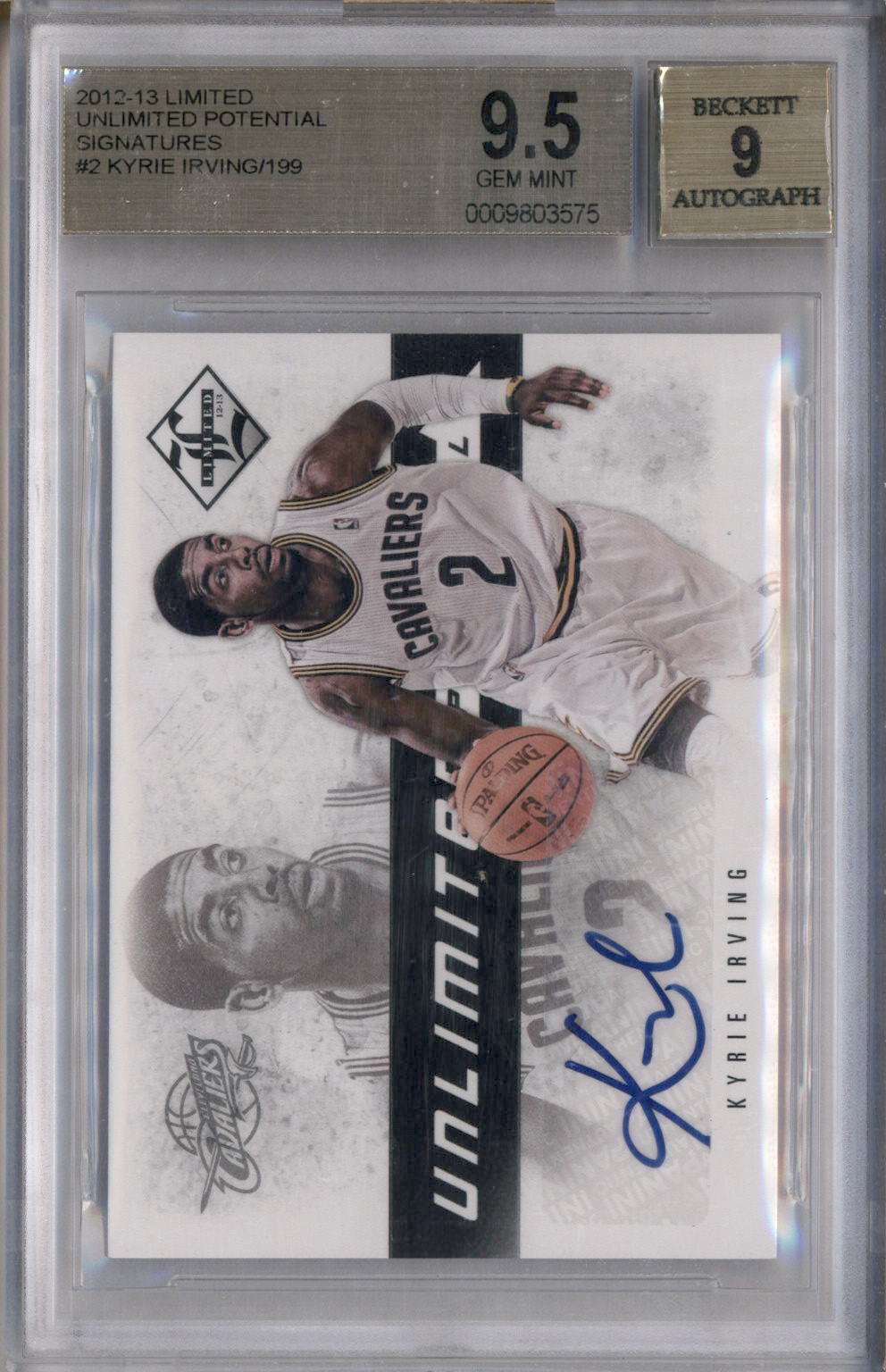 2012 Limited Unlimited Potential Signature Kyrie Irving Auto /199 BGS 9 ...
