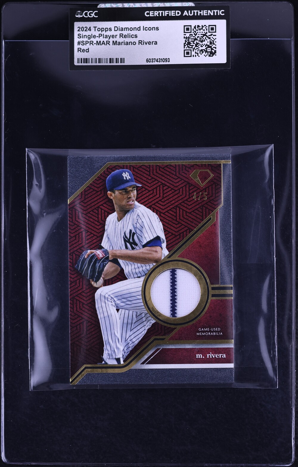 2024 Topps Diamond Icons Red Mariano Rivera PATCH /5 #SPR-MAR CGC AUTH ...