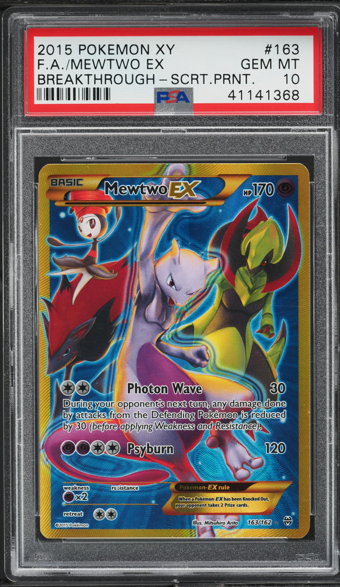 2015 Pokemon XY Breakthrough Full Art Mewtwo EX #163 PSA 10 GEM MINT on ...