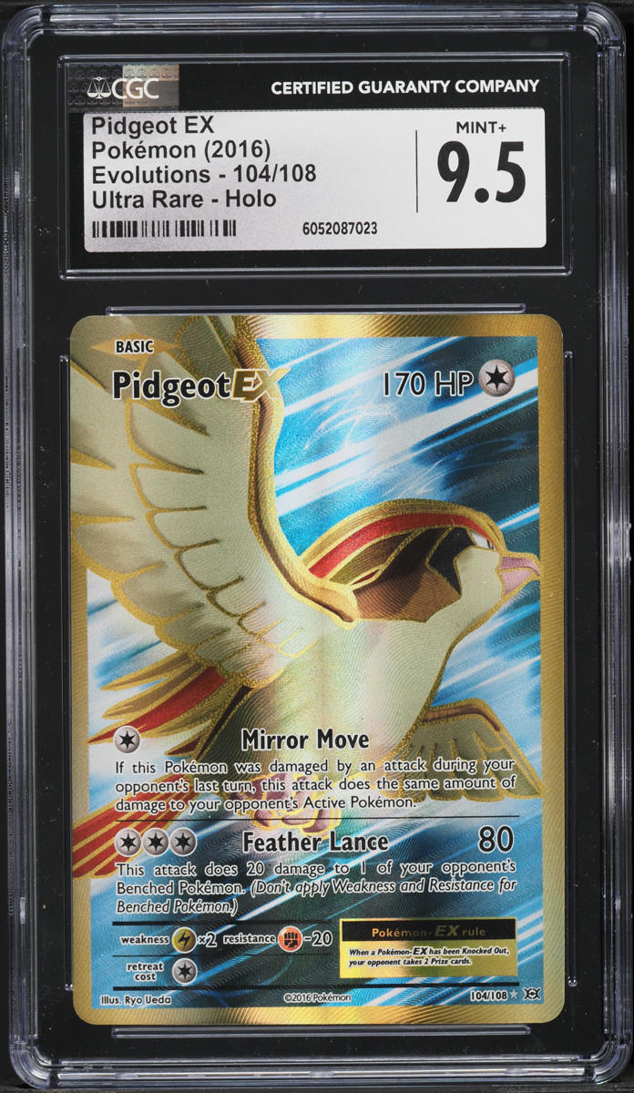 2016 Pokemon XY Evolutions Full Art Pidgeot EX #104 CGC 9.5 MINT+ on ...