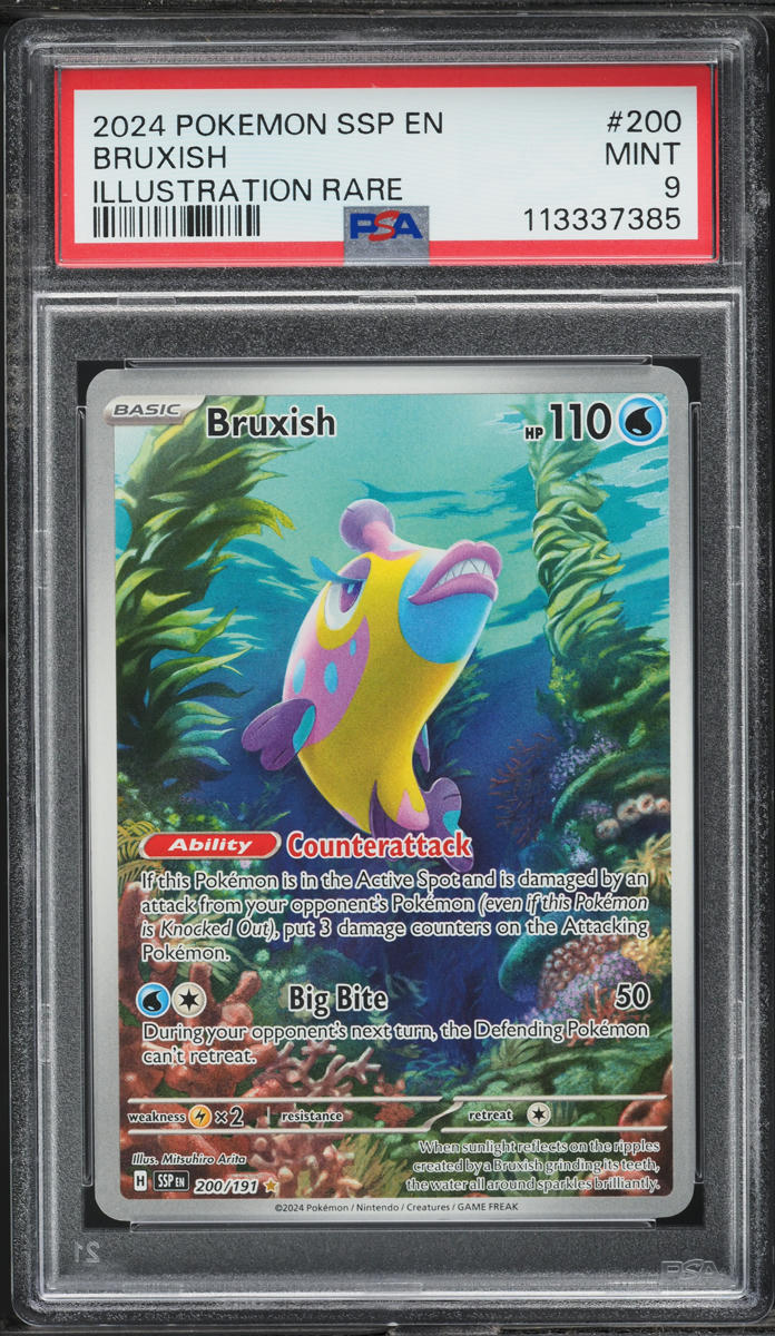 2024 Pokemon Scarlet & Violet Surging Sparks IR Bruxish #200 PSA 9 MINT ...