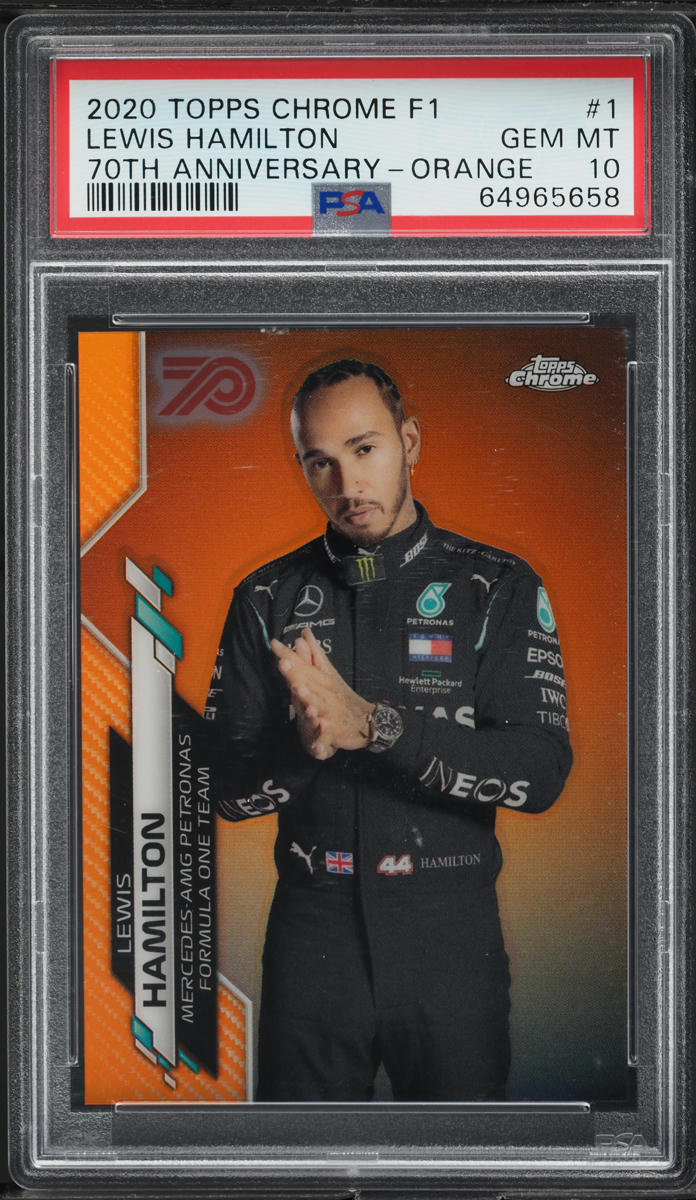 2020 Topps Chrome Formula 1 F1 70th Anniversary Orange Lewis Hamilton ...