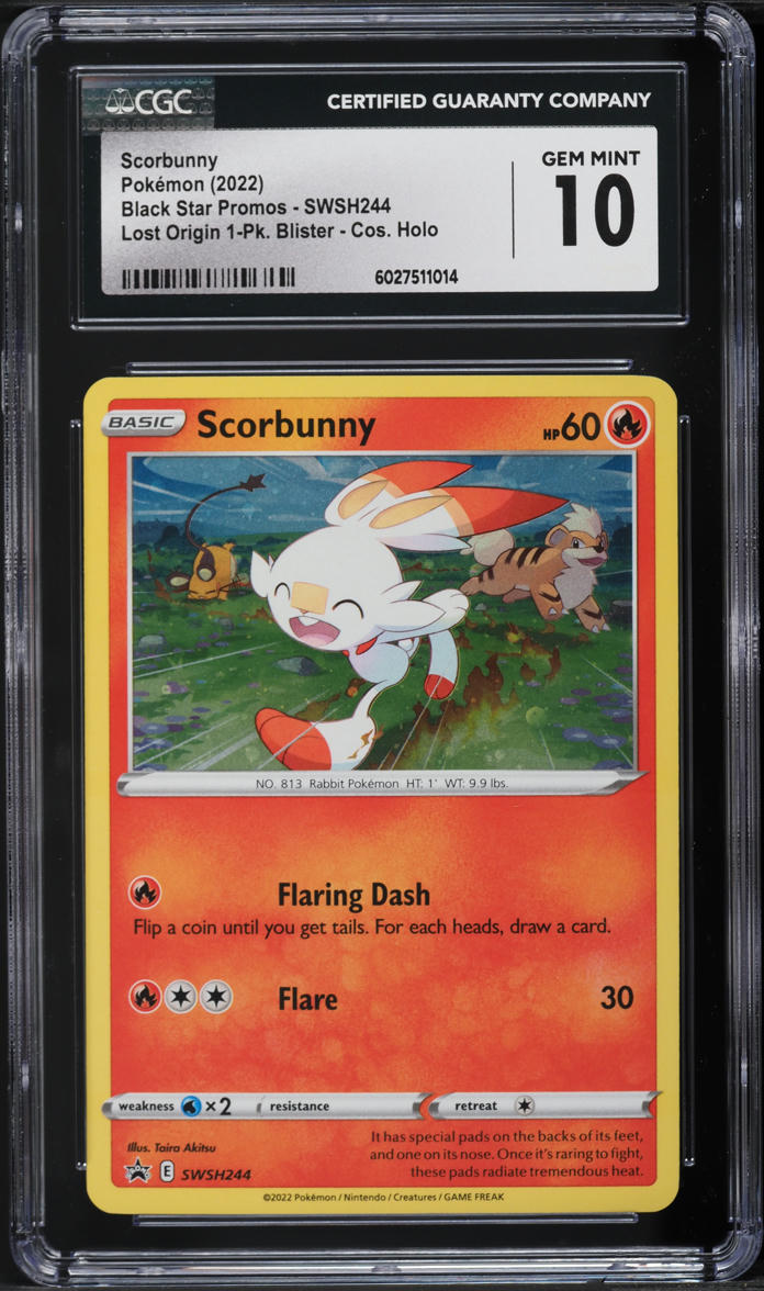 2022 Pokemon Swsh Promo Lost Origin Cosmos Holo Scorbunny Swsh244 Cgc