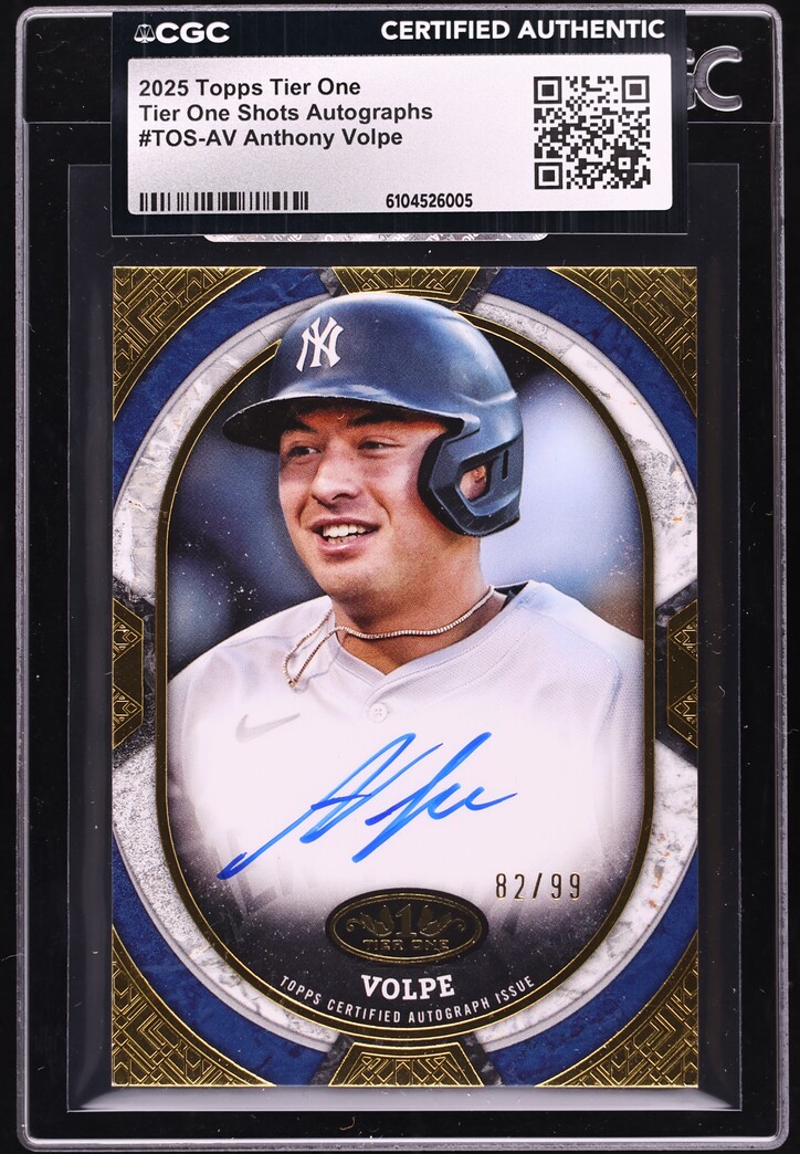 2025 Topps Tier One Shots Anthony Volpe AUTO /99 #TOS-AV CGC AUTH on ...