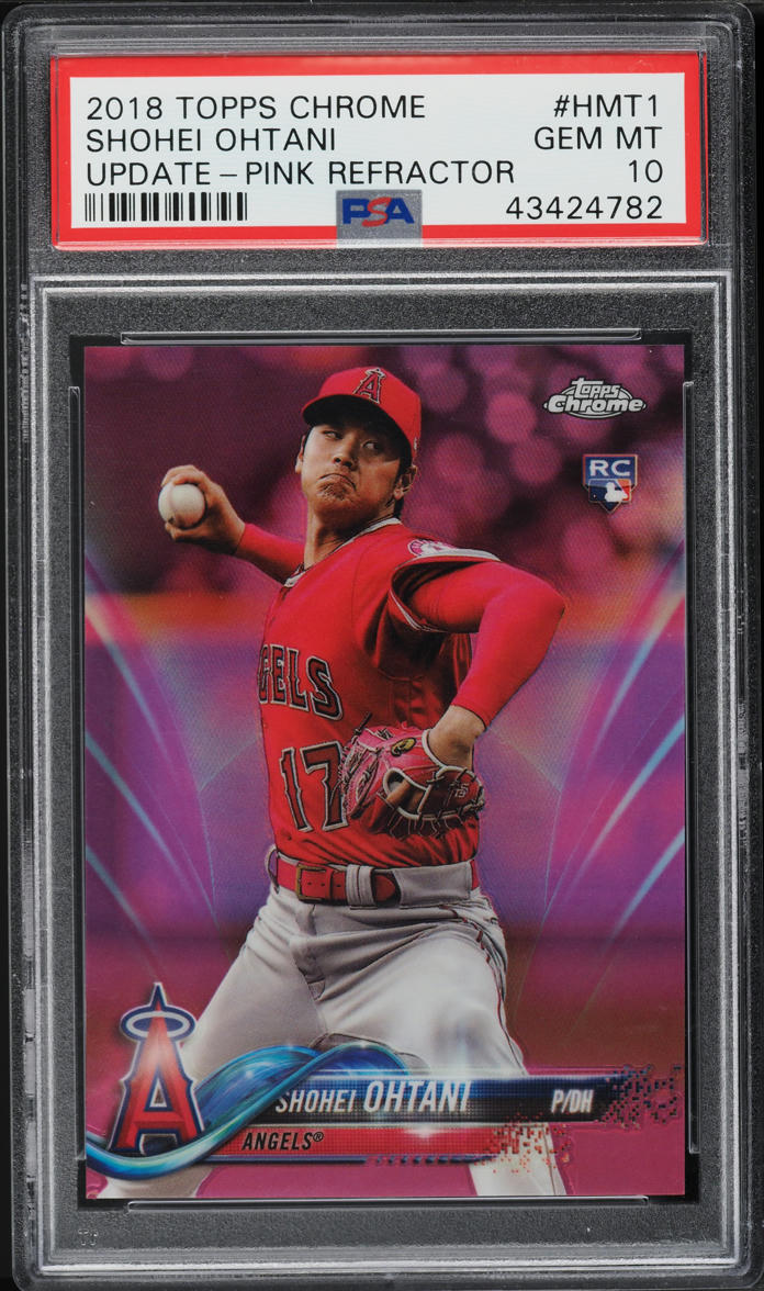 2018 Topps Chrome Update Pink Refractor Shohei Ohtani ROOKIE #HMT1 PSA ...