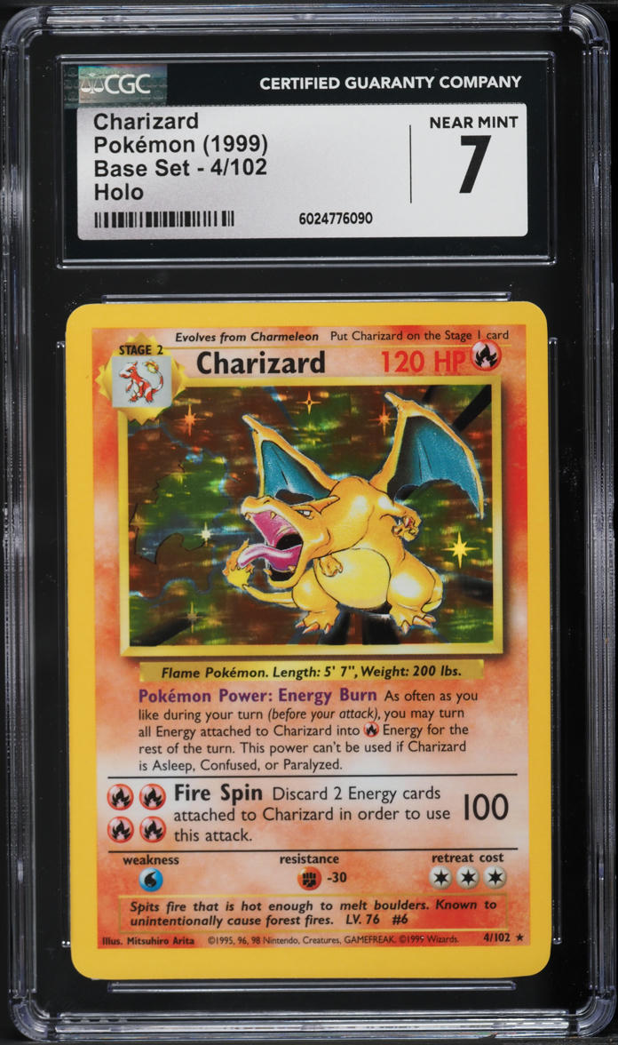 1999 Pokemon Base Set Holo Charizard #4 CGC 7 NRMT on Fanatics Collect