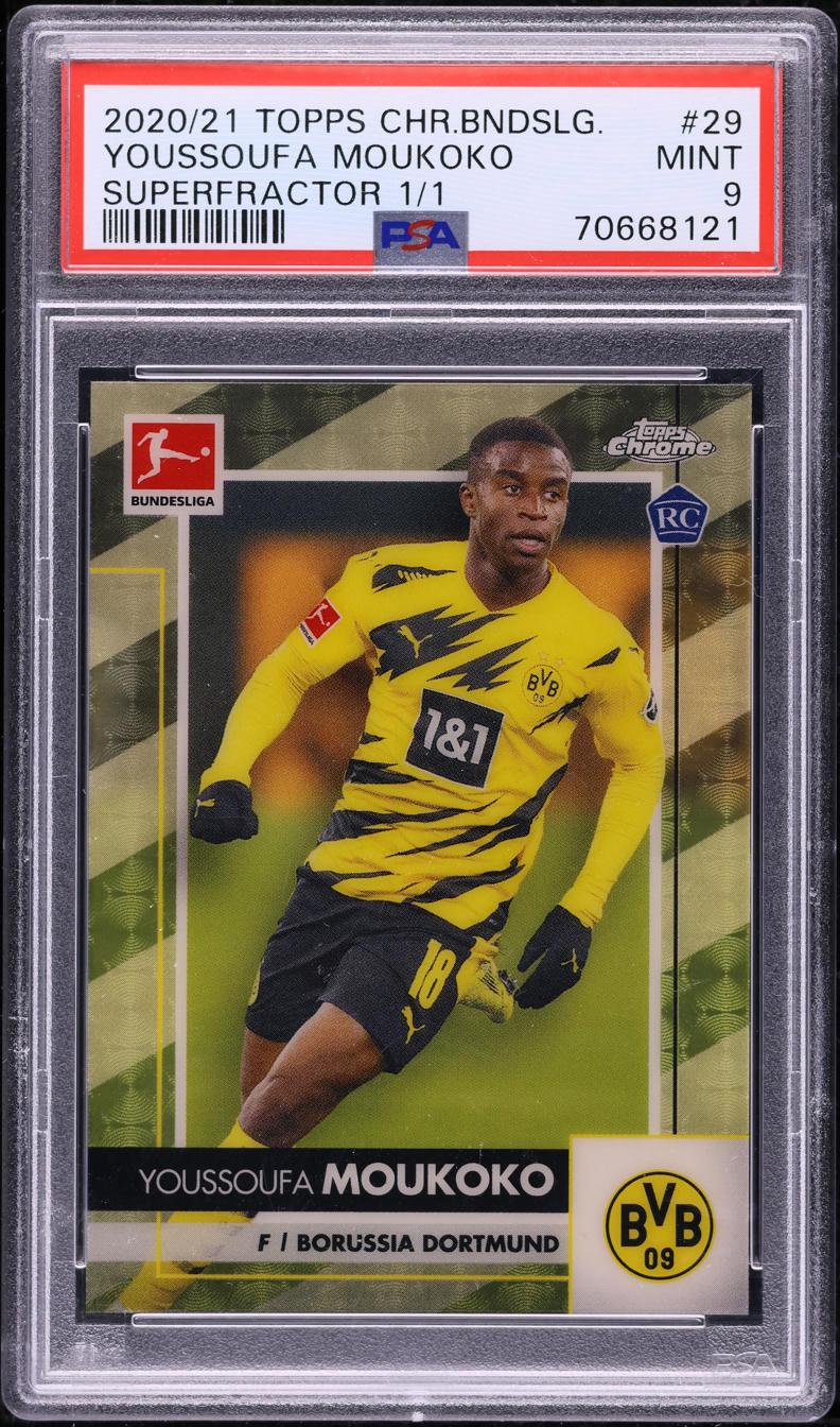 2020 Topps Chrome Bundesliga Superfractor Youssoufa Moukoko 1/1 #29 PSA ...