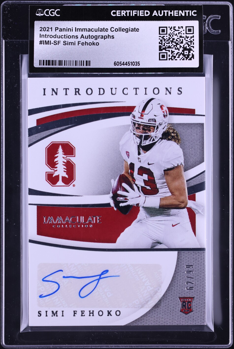 2021 Immaculate Collegiate Introductions Simi Fehoko ROOKIE AUTO /99 ...