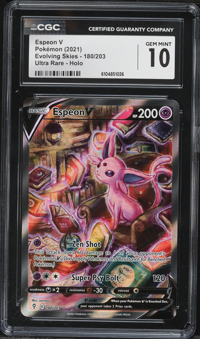 2021 Pokemon Sword & Shield Evolving Skies Full Art Espeon V #180 CGC ...