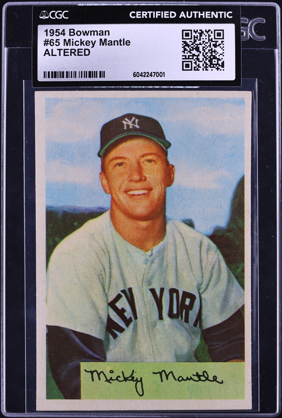 1954 Bowman Mickey Mantle #65 CGC AUTH on Fanatics Collect