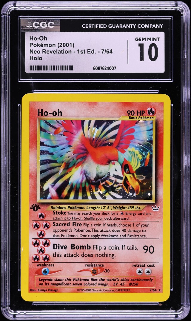 2001 Pokemon Neo Revelation 1st Edition Holo Ho-Oh #7 CGC 10 GEM MINT ...