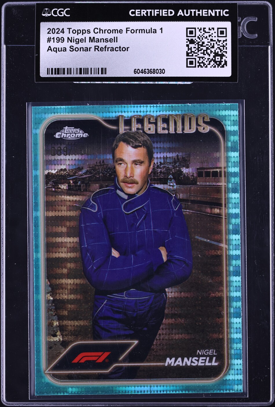 2024 Topps Chrome Formula 1 F1 Aqua Sonar Ref Nigel Mansell /150 #199 ...