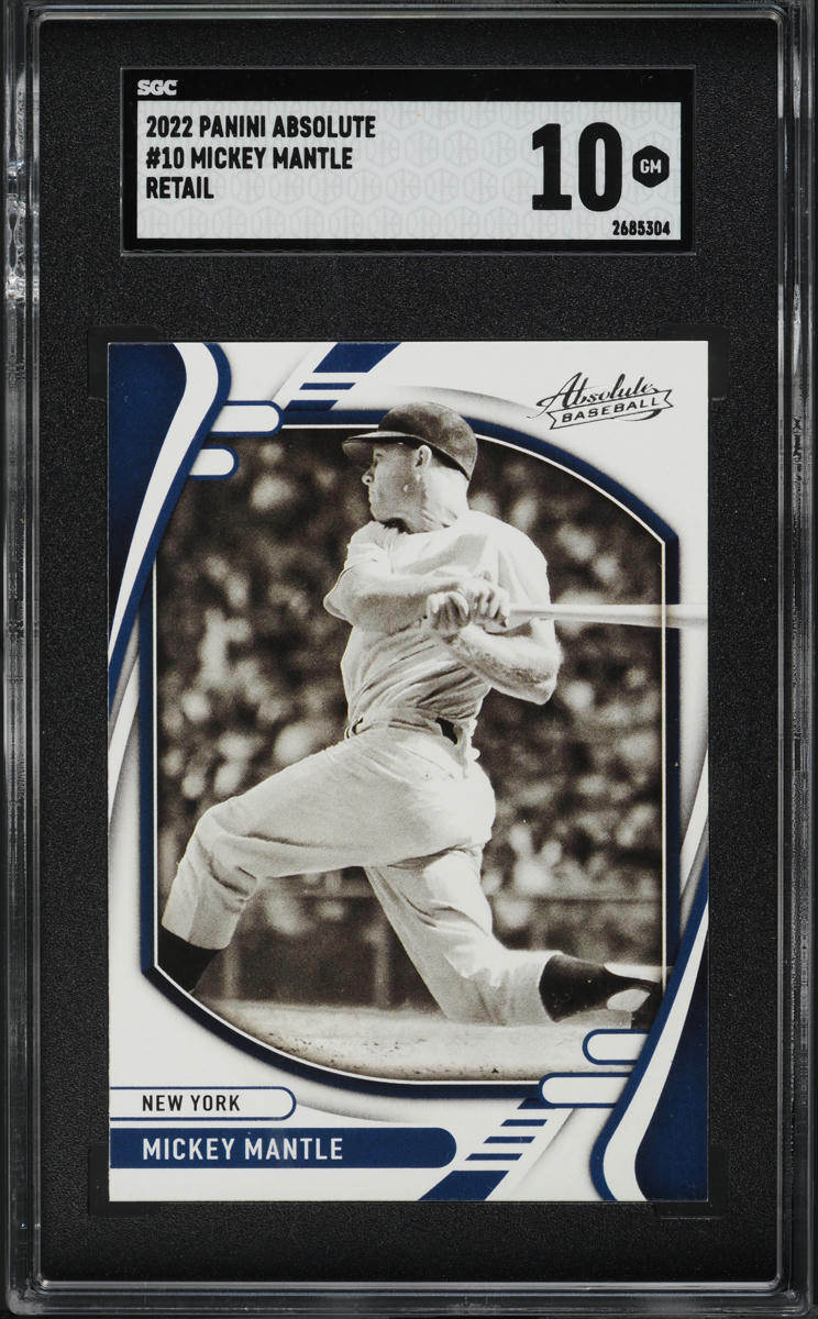 2022 Panini Absolute Retail Mickey Mantle #10 SGC 10 GEM MINT on ...