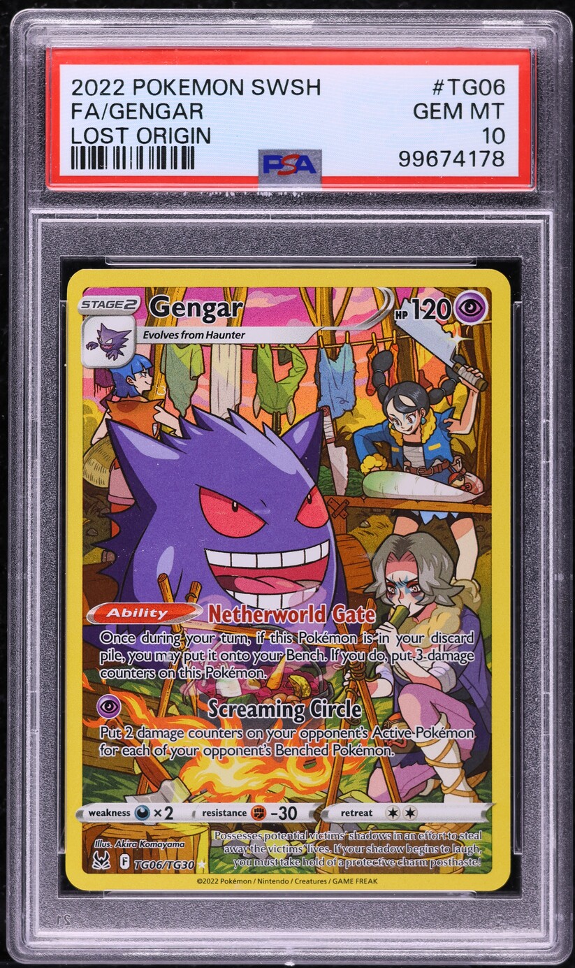 2022 Pokemon Sword And Shield Lost Origin Full Art Gengar Tg06 Psa 10 Gem Mint On Fanatics Collect